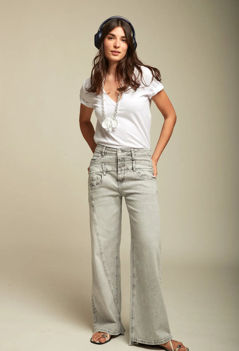 DOUBLE WAIST JEANS GRAY - My Favorites – My Favourites